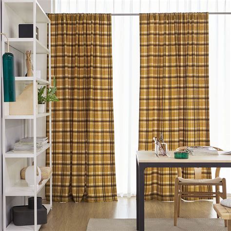 해리스 레트로 기모 타탄체크 봉집형 커튼 260x230 감도 깊은 취향 셀렉트샵 29cm