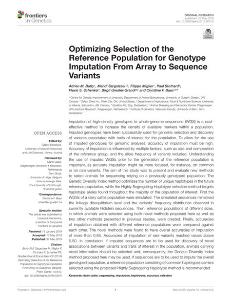 Pdf Optimizing Selection Of The Reference Population For Genotype