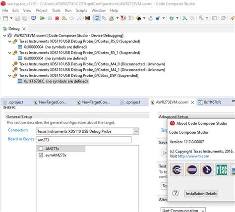 AM2732 In The CCS 12 2 Environment The PC Cannot Establish A Connection With The ARM Kernel