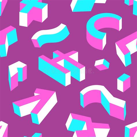 Abstract Geometric Seamless Pattern Background With Three Dimensional