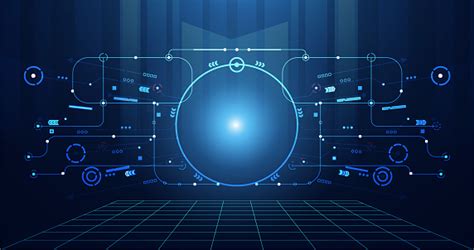 디지털 데이터 차트 통신 컴퓨팅 및 하이테크 미래 디자인 배경에 원 퍼센트 활력 혁신의 추상 기술 Ui 미래 개념 Hud
