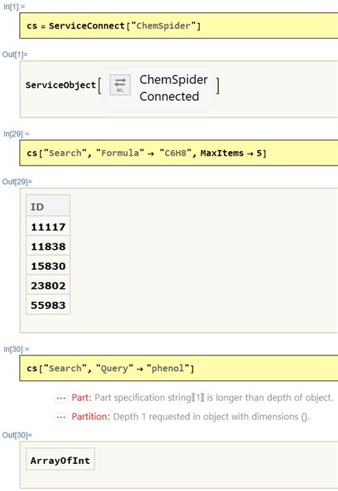 Bugs Search Using Query Fails Accessing Chemspider With Mathematica