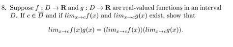solved suppose f d → r and g d → r are real valued