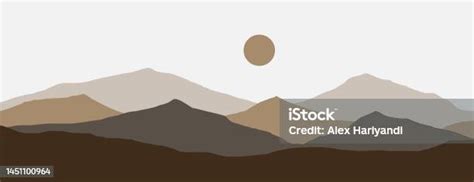 창조적 인 추상적 인 산 풍경 배경 평면 디자인 트렌디 한 현대적인 디자인 미래 지향적 인 벽 예술 장식 벡터 일러스트 레이 션 개념에 대한 스톡 벡터 아트 및 기타 이미지