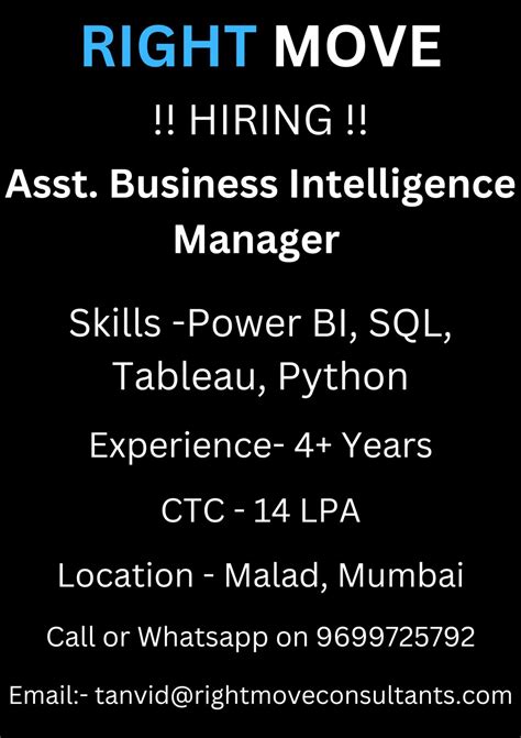 Tanvi D On Linkedin Businessintelligence Python Powerbi Tableau Sql Manager Hiring