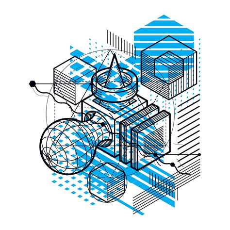 Premium Vector Abstract 3d Shapes Composition Vector Isometric Background Composition Of