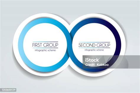 2 서클 연결 3d 인포그래픽 두 개의 레이블 벡터 템플릿입니다 두 물체에 대한 스톡 벡터 아트 및 기타 이미지 두 물체 원형 연결 Istock