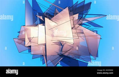Beautiful Abstract Blue Polygonal Surface Moving In 3d Animation Bright Tria Stock Video