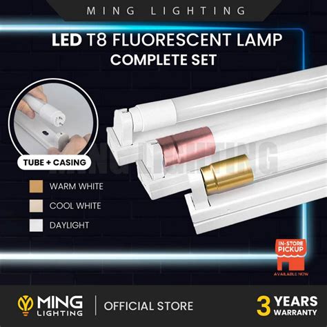 Led Fluorescent T8 4ft Complete Set Light Lampu Kalimantang Panjang