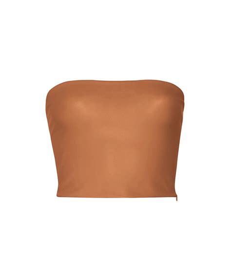 Faux Leather Tube Top Coveti
