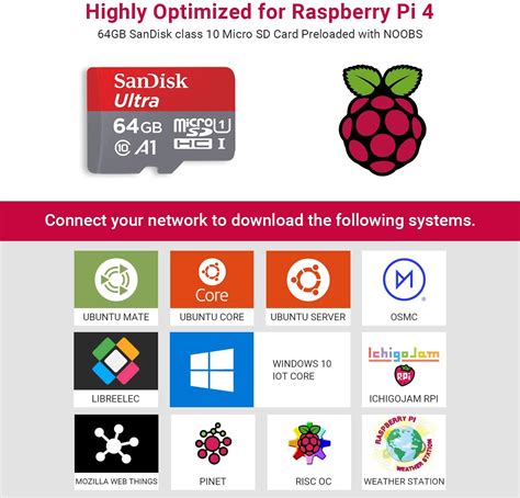 Labists Raspberry Pi 4 Modèle B 4 Go De Ram Kit De Démarrage Complet Pro Avec Carte Micro Sd De
