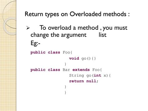 Ppt Java Return Types And Covariant Returns Exam Objectives Powerpoint