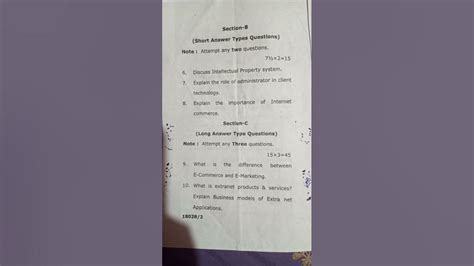 Ccsu Bca E Commerce Latest Question Paper Vinay Classroom Youtube