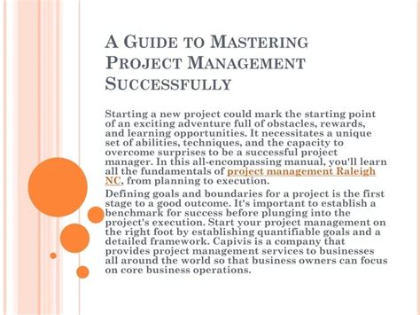 Ppt A Guide To Mastering Project Management Successfully Powerpoint