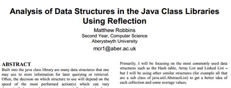 Data Structures In The Java Class Libraries Analysis Using Reflection