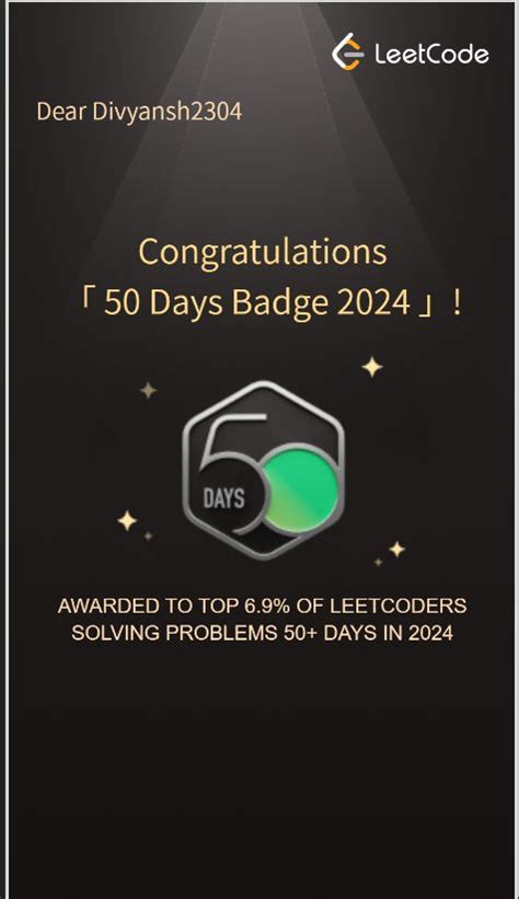 Divyansh Singh On Linkedin 🌟 50 Day Streak Achievement 🌟 Im Thrilled