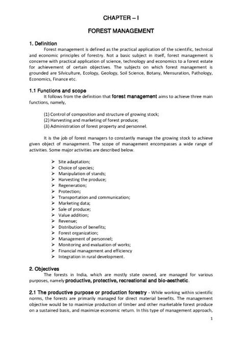 Forest Pdf 159177 Forest Management Working Plan