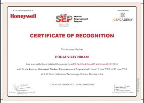 pooja nikam on linkedin technology engineering cloud aws training ictacademy honeywell…