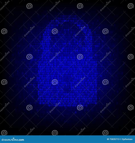 security concept binary code lock symbol stock vector illustration