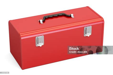 빨간색 도구 상자 3d 렌더링에 고립 된 흰색 배경 공구상자에 대한 스톡 벡터 아트 및 기타 이미지 공구상자 빨강 3차원 형태 Istock