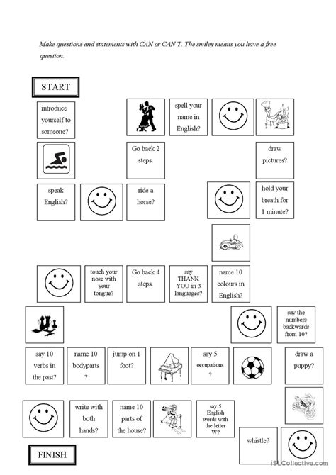 can can t board game general gramm… english esl worksheets pdf and doc