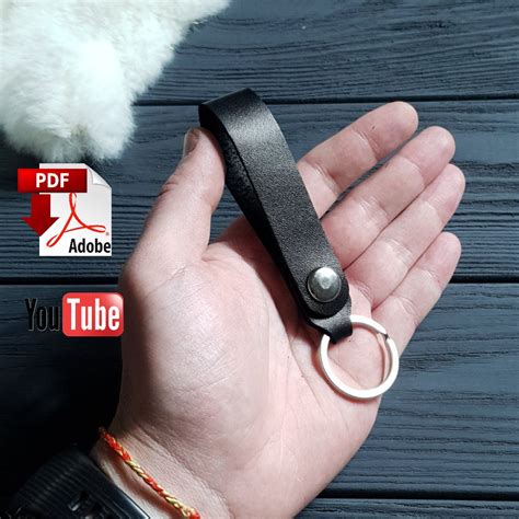 Leather Keychain Pattern Pdf Leather Keyring Pattern Leather Key Fob
