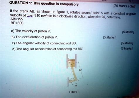 GET ANSWER QUESTION This Question Is Compulsory Marks Total If The Crank AB As Shown