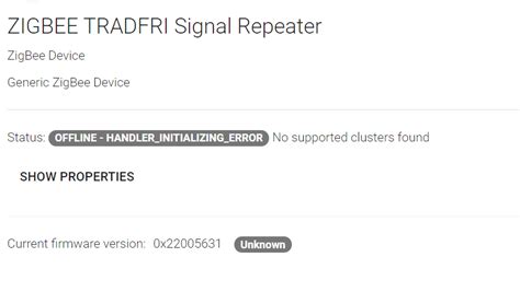 Update From 2 4 To 2 5 Zigbee Tradfri Signal Repeater No Supported Clusters Found Beginners
