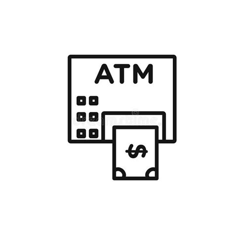 Withdraw Money In Atm Icon Vector Set Collection For Web Stock Vector