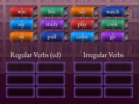 Regular Verbs Vs Irregular Verbs Group Sort