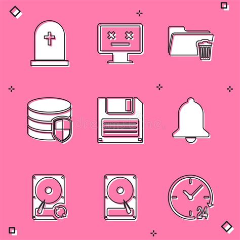 Set Tombstone With Cross Dead Monitor Delete Folder Database Protection Floppy Disk And