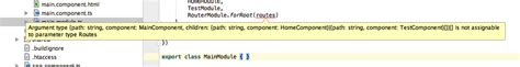 Intellij Idea Angular Router Module Function Gives Error Argument Type Is Not