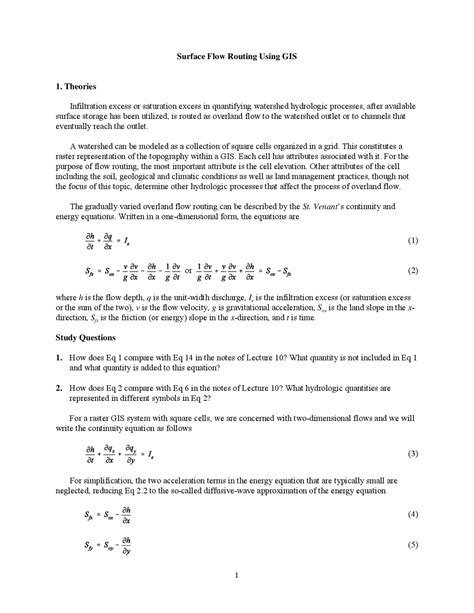 Surface Flow Routing Using Gis Surface Hydrologic Processes And
