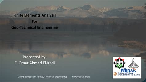 Pdf Finite Elements Analysis For Geo Technical Engineering