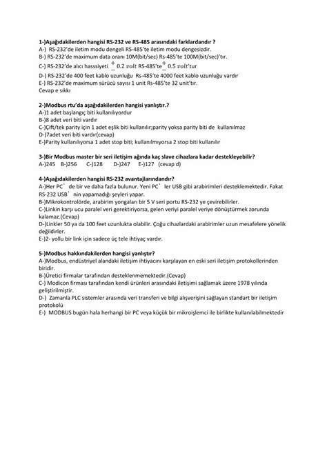 Pdf Modbus Test Dokumentips