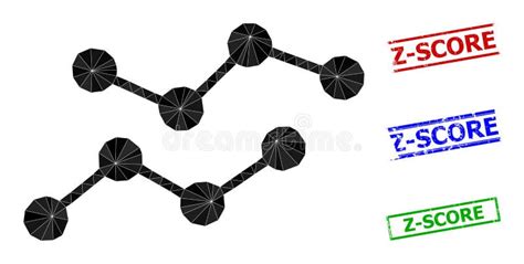 Charts Polygonal Icon And Grunge Z Score Simple Stamp Seals Stock