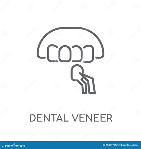 Dental Veneer Linear Icon Modern Outline Dental Veneer Logo Con Stock