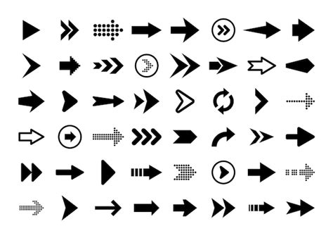 Premium Vector Black Arrows Set On White Background Arrow Cursor Icon Vector Pointers