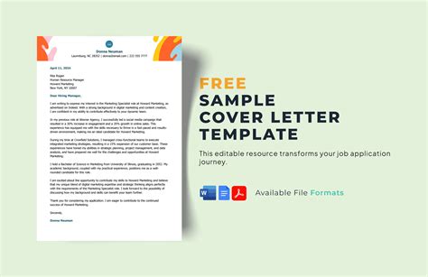 Free Editable Cover Letter Template Pdf