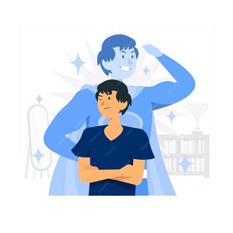 자신감 개념 그림 무료 벡터