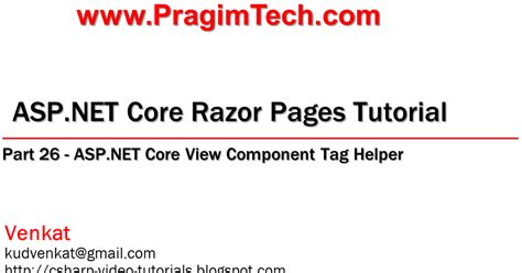Sql Server Net And C Video Tutorial Asp Net Core View Component Tag Helper Slides