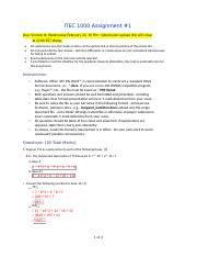 ITEC 1000 Docx ITEC 1000 Assignment 1 Due Section N Wednesday