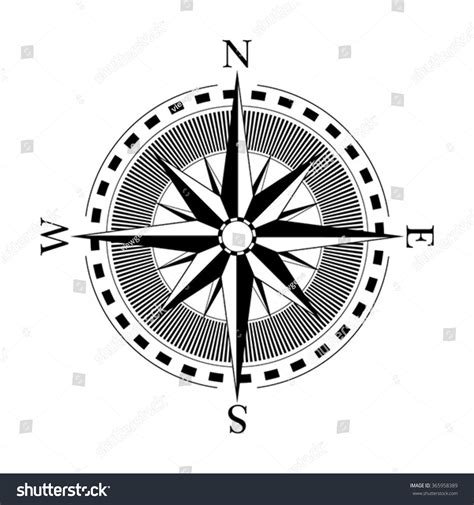 Compass Dial Highly Detailed Vector Illustration Stock Vector Royalty
