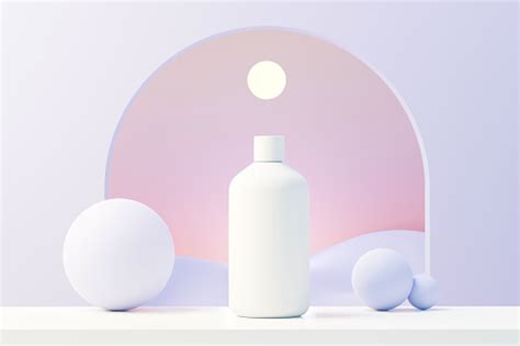 모형을 위한 빈 화장품 스킨케어 제품 또는 포장의 3d 렌더링 뷰티 비누와 스파 컨셉 피부 건강을 위한 로션 오일 수분 브랜딩을위한 프리미엄 및 고급 디자인 0명에 대한