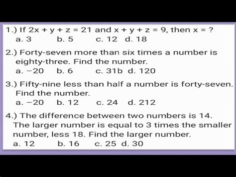 Word Problem Find The Number YouTube