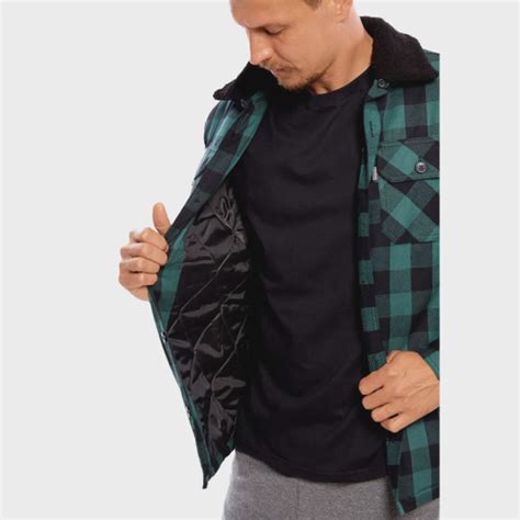 Camisa Vida Marinha Manga Longa Forrada Xadrez Verde Em Promoção