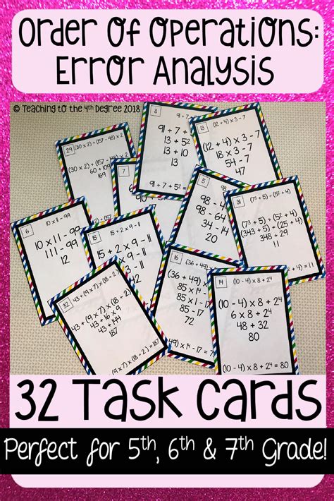 Order Of Operations Error Analysis Worksheet Order Of Operation