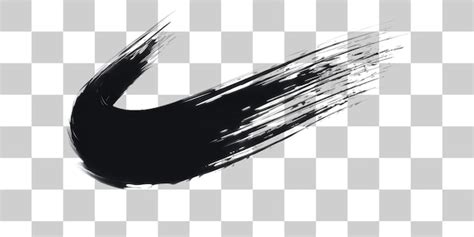 투명한 배경에 검은색 브러시 스트로크 Png 프리미엄 Ai 생성 Psd
