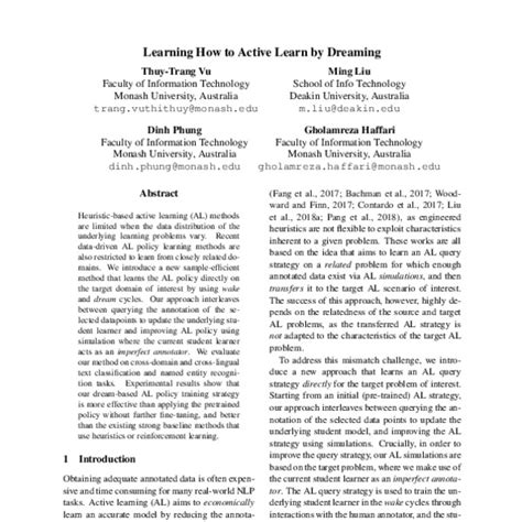 learning how to active learn by dreaming acl anthology