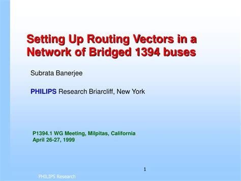 Ppt Setting Up Routing Vectors In A Network Of Bridged 1394 Buses